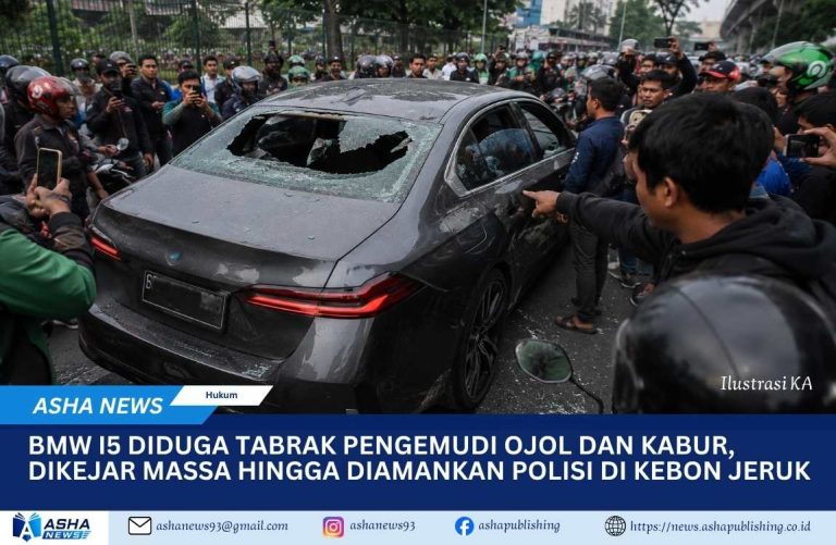 BMW i5 Diduga Tabrak Pengemudi Ojol dan Kabur, Dikejar Massa hingga ...